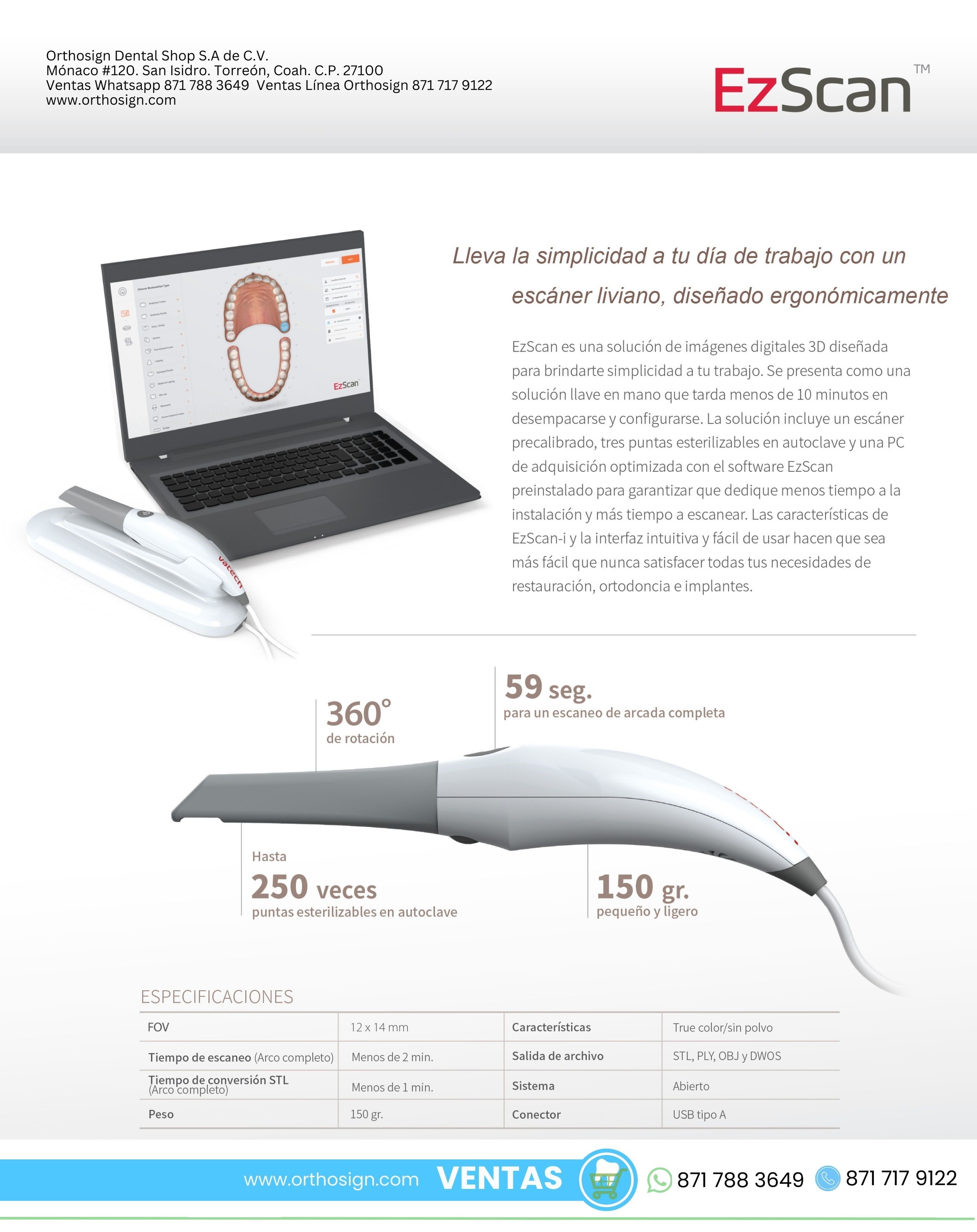 Escaner intraoral Ez Scan Vatech